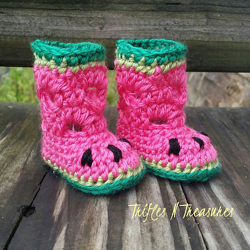 Ravelry: Watermelon Boots pattern by Tera Kulling