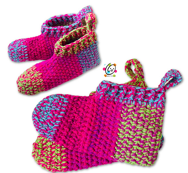 Ravelry: Wild and Crazy Slipper Boots pattern by Heidi Yates
