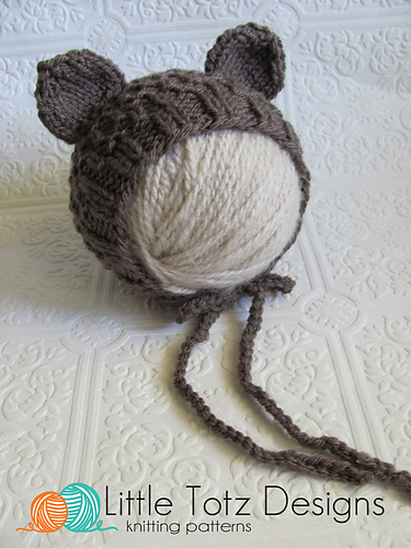 Ravelry: Texture Stitch Teddy Bear Bonnet pattern by Little Totz Designs
