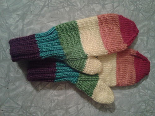 Ravelry: Rainbow mittens pattern by Stephanie Coffin
