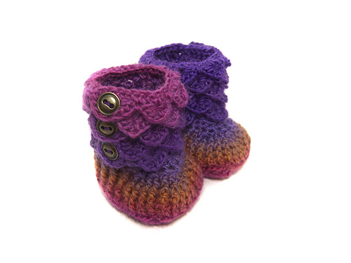 Ravelry: Dragon Slippers Crocodile Stitch Booties pattern by Bonita ...