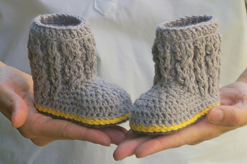 Ravelry: Cable Boots with Easy Cables For Baby Boys or Girls pattern by ...