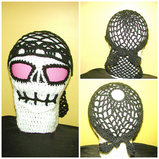 Ravelry: Skull Doo Rag Or Pony Tail Hat pattern by Spider Mambo