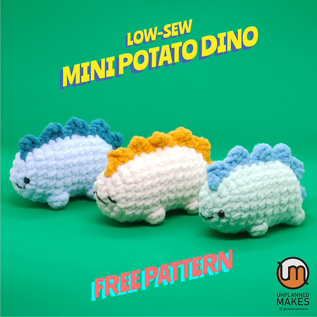 Ravelry: Mini Potato Dino pattern by Unplanned Makes