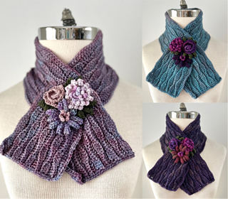 Ravelry: Floral Reversible Scarf pattern by Valerie Baber