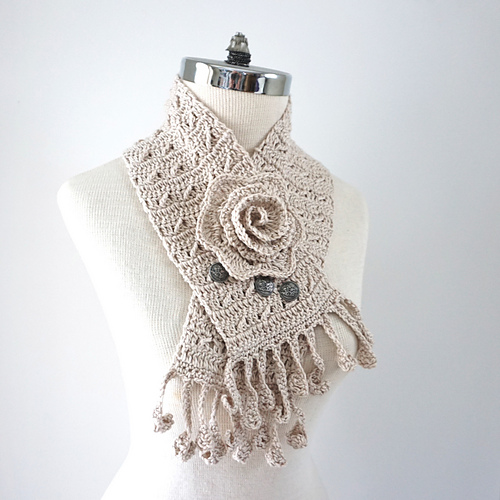 Ravelry: Floral Rose Scarf pattern by Valerie Baber