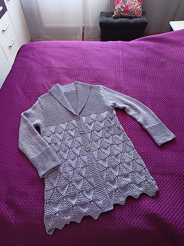 Ravelry: 130-41 Jacket with lace pattern and shawl collar pattern by ...