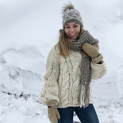 Ravelry: Mountain rose hat with pompom pattern by Anne Merete Fjeld ...
