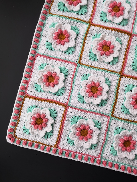 Ravelry: Crochet Baby Girl blanket with 3D flowers pattern by Veronika ...