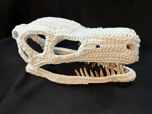 Ravelry: Clever Girl- Velociraptor Skull pattern by Veraquin