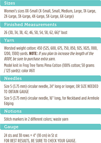 Ravelry: Rockport Top-Down Shell #B107 pattern by Sue McCain