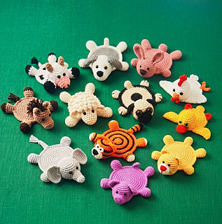 Ravelry: 12 cute animal coaster set pattern by kathrine