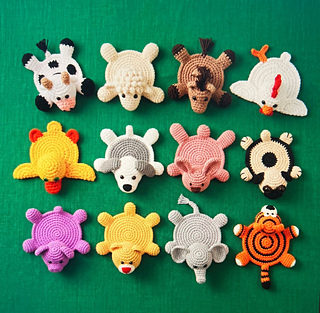 Ravelry: 12 cute animal coaster set pattern by kathrine