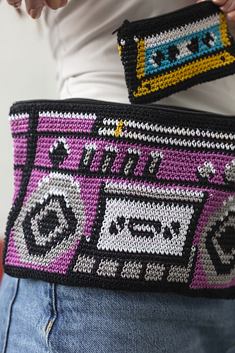 Ravelry: Boom Box Belt Bag & Mix Tape Wallet pattern by Heather Mann