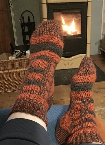 Ravelry: Erika's reversible house socks pattern by StitcheeDesign