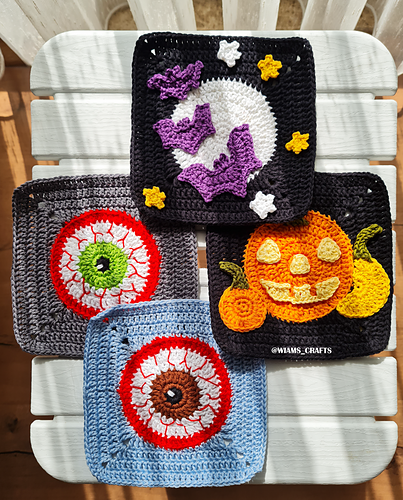 Ravelry: Halloween Bats Granny Square pattern by Wiam's Crafts
