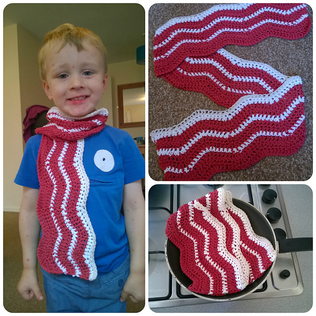 Ravelry: Crochet Pattern Bacon inspired scarf pattern by Natalie ...