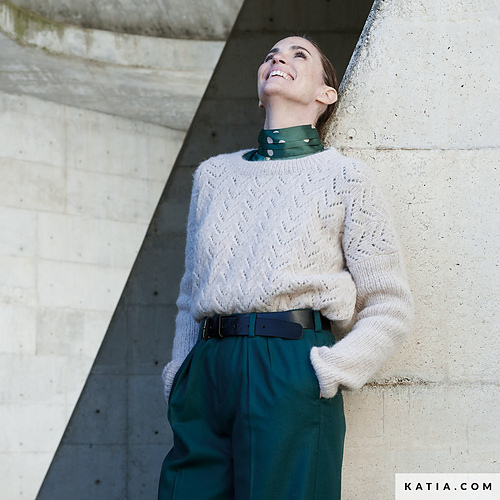 Ravelry: Arrowhead Lace Sweater pattern by Fil Katia