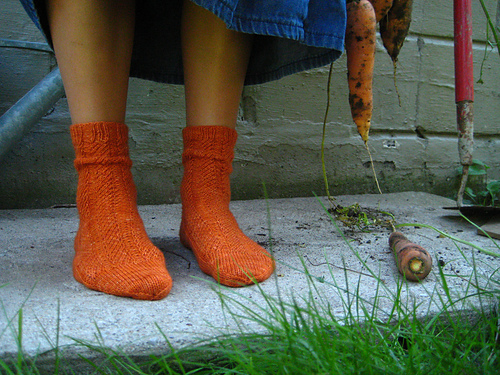 Ravelry: Roasted Carrot Socks pattern by Kate Atherley