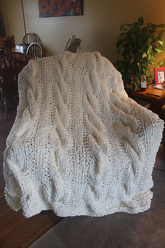 Ravelry: Super Fast Cable Afghan pattern by Wanda Sowizdrzal
