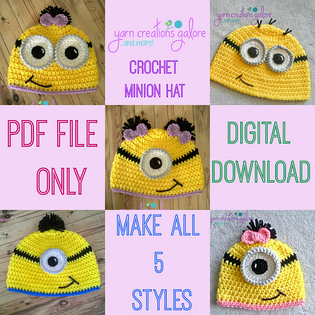 Ravelry: Crochet Minion Hat Pattern pattern by Jaley Davis