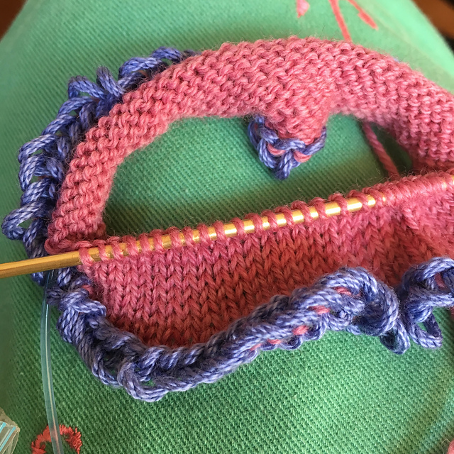 Ravelry: yarncycle's raspberry thunder (stash yarn and beads)