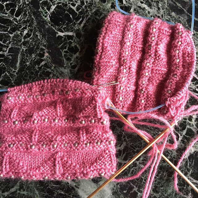 Ravelry: yarncycle's raspberry thunder (stash yarn and beads)