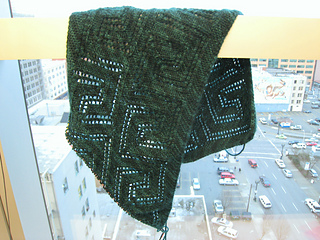 Ravelry: yarnover's Greek Key Pattern Lace Scarf