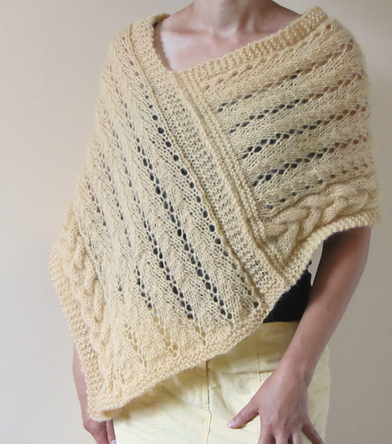 Ravelry: Cable and Lace Poncho Wrap pattern by Zhanna S.