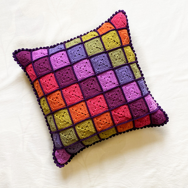Ravelry: Rainbow Granny Square Cushion pattern by Zeba Mohsin