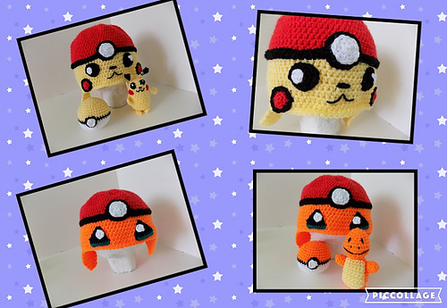 Ravelry: pokemon characters hat pattern by Zebrasaysmoo