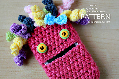 Ravelry: Hairy Monster Cell Phone Cover pattern by zoom yummy