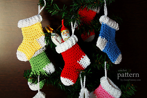 Ravelry: Crochet Christmas Stocking Ornaments pattern by zoom yummy