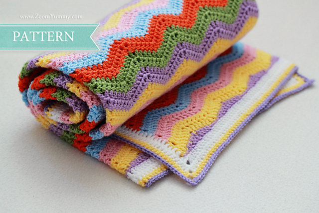 Ravelry: Simple Crochet Ripple Baby Blanket pattern by zoom yummy
