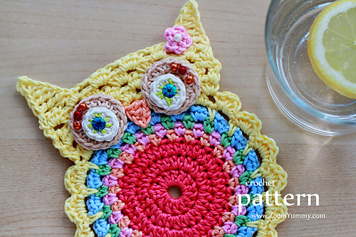 Ravelry: Crochet Owl Coaster pattern by zoom yummy