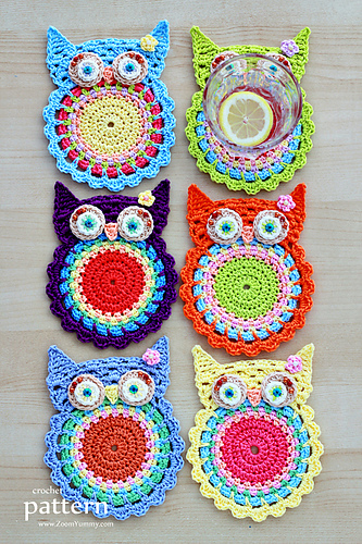 Ravelry: Crochet Owl Coaster pattern by zoom yummy