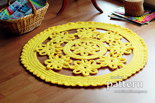 Ravelry: Crochet Flower Rug pattern by zoom yummy