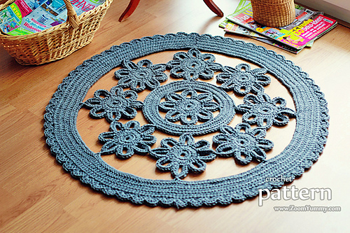 Ravelry: Crochet Flower Rug pattern by zoom yummy