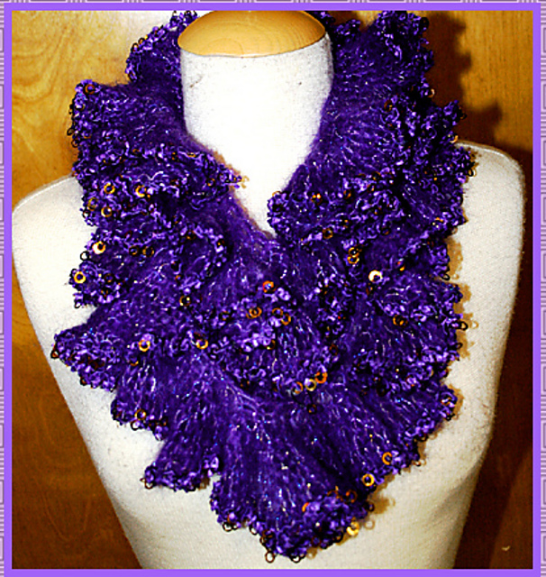Ravelry: Ruffle luxury sequin edge scarf pattern by Zephyr Designs